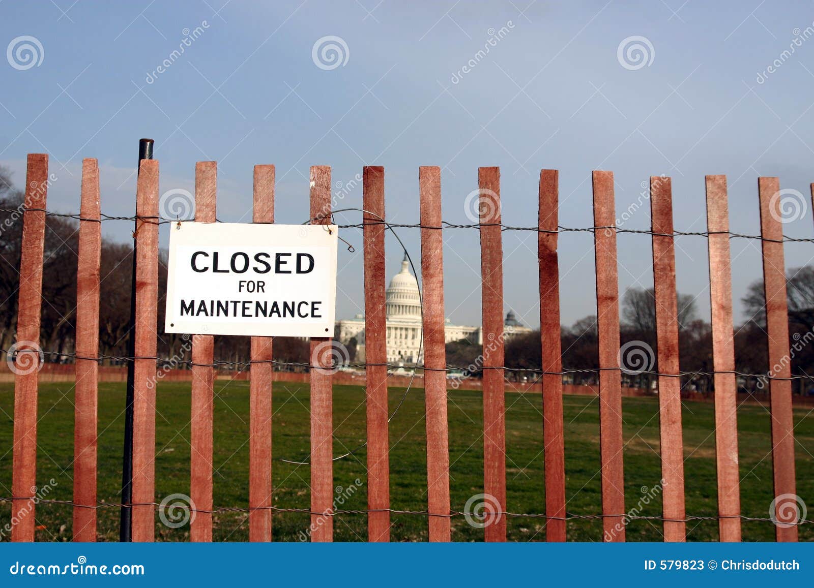 Fence with US Capitol stock image. Image of exterior, order - 579823
