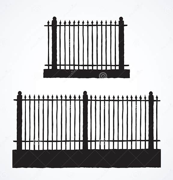 Fence. Vector drawing stock vector. Illustration of estate - 143044149