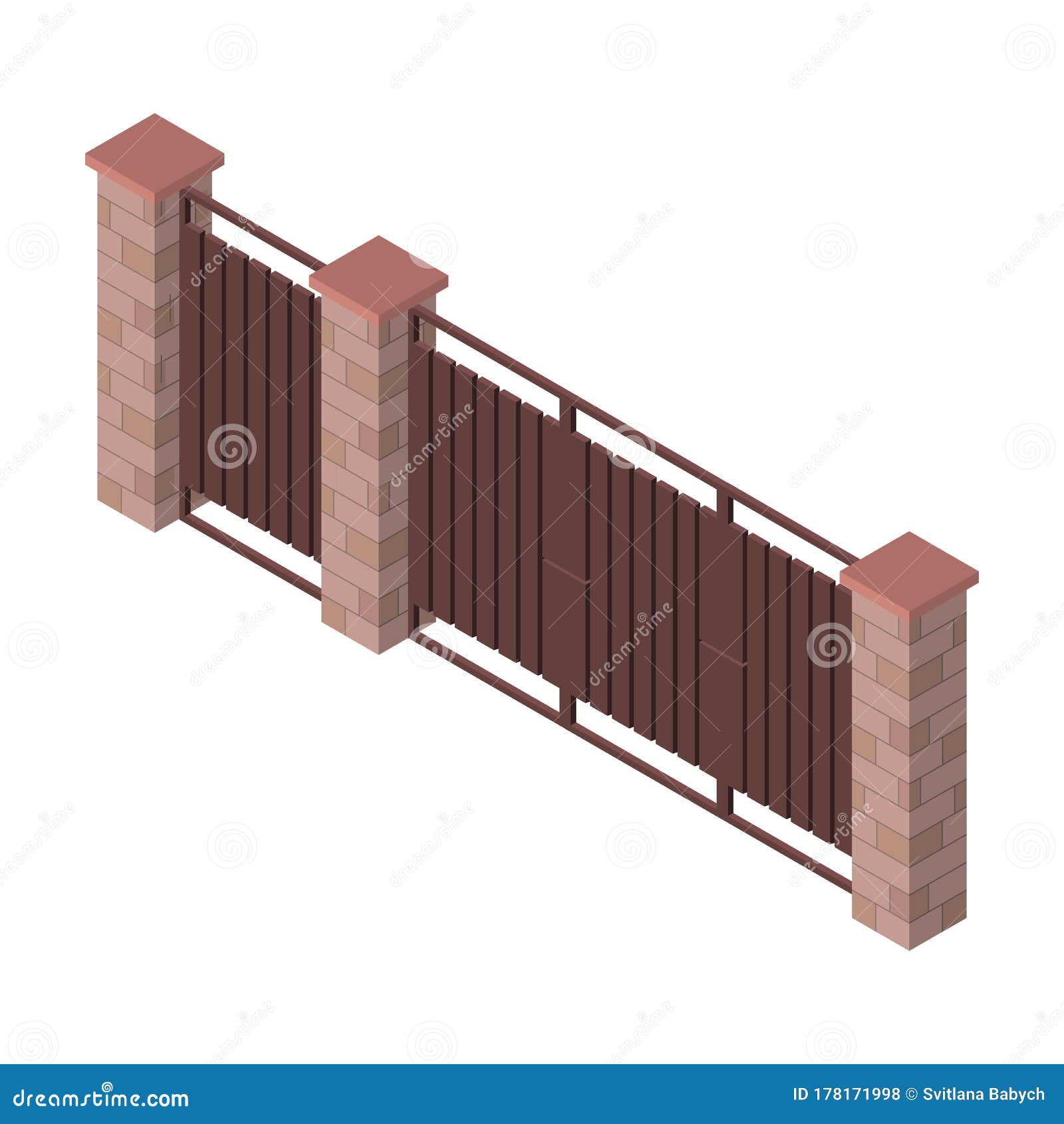 Fence Vector Icon. Isometric Vector Icon Isolated on White Background ...