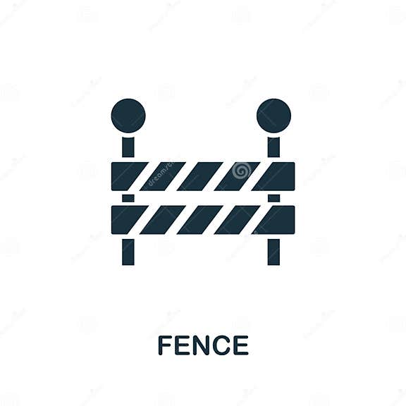 Fence Icon Symbol. Creative Sign from Construction Tools Icons Collection. Filled Flat Fence ...