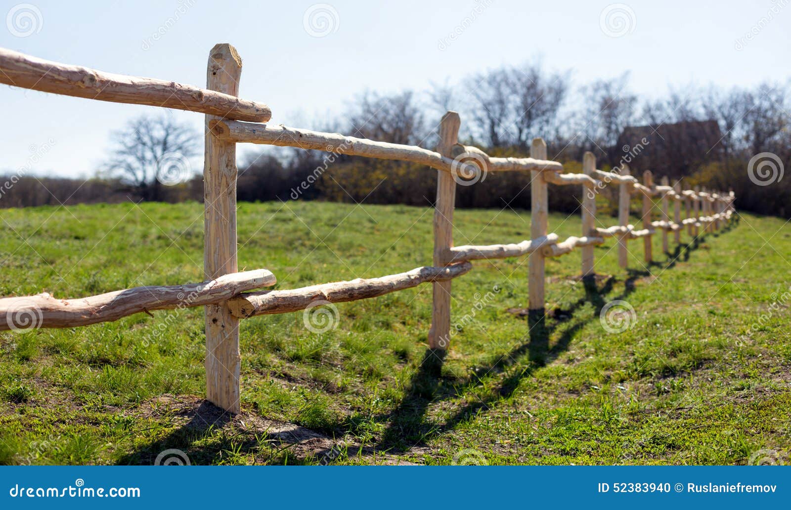 Fence in the village stock photo. Image of timber, grass - 52383940