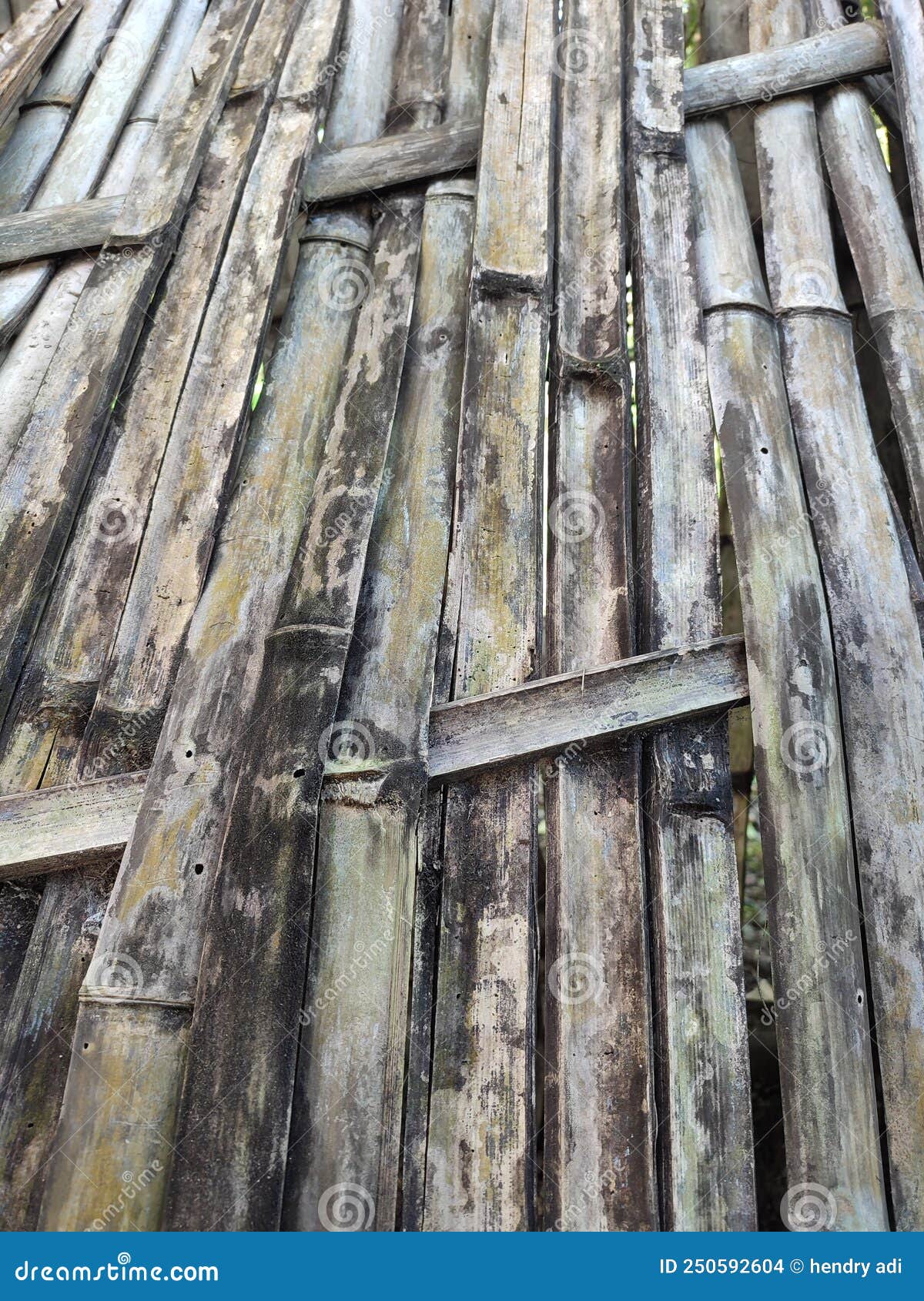 Fence of Woven Bamboo that is almost Broken Stock Photo - Image of ...