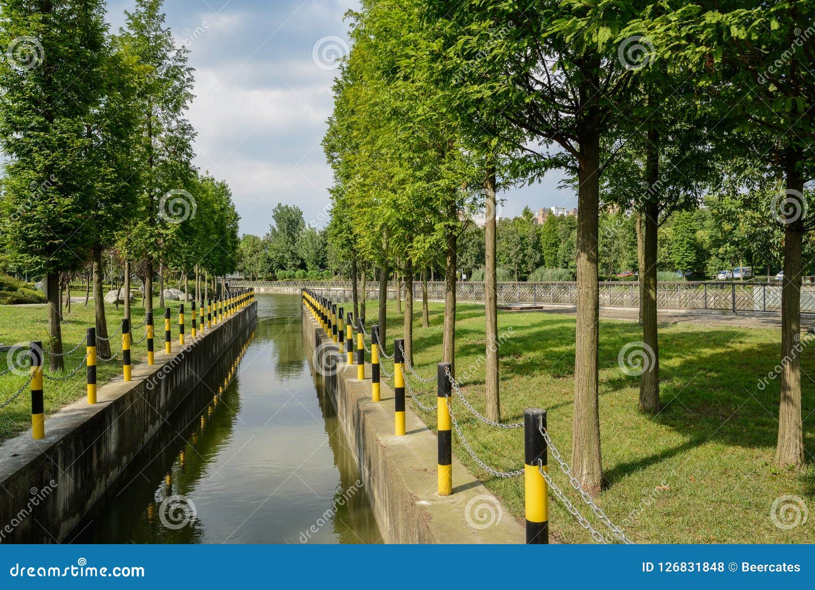 Fenced River Sunny Summer Stock Photos - Free & Royalty-Free Stock ...