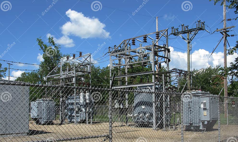 Fenced Electrical Power Substation Stock Photo - Image of energy ...
