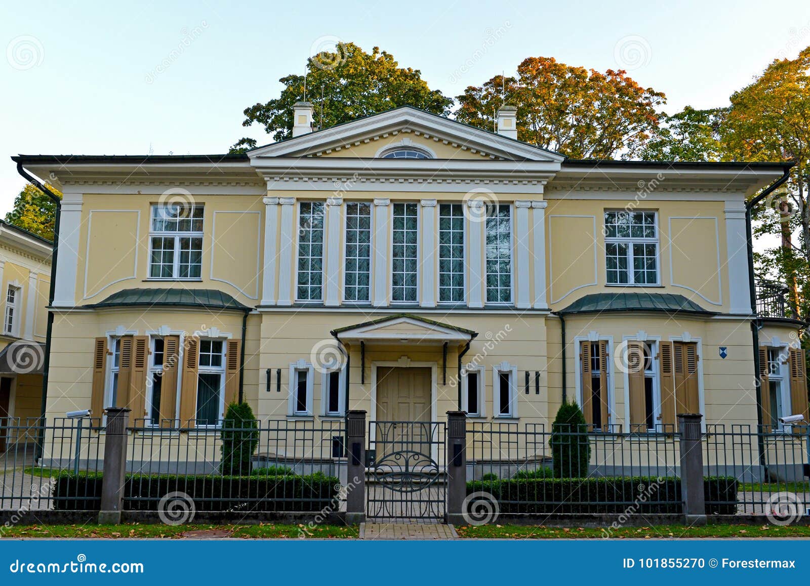 Fenced mansion stock photo. Image of penthouse, house - 101855270