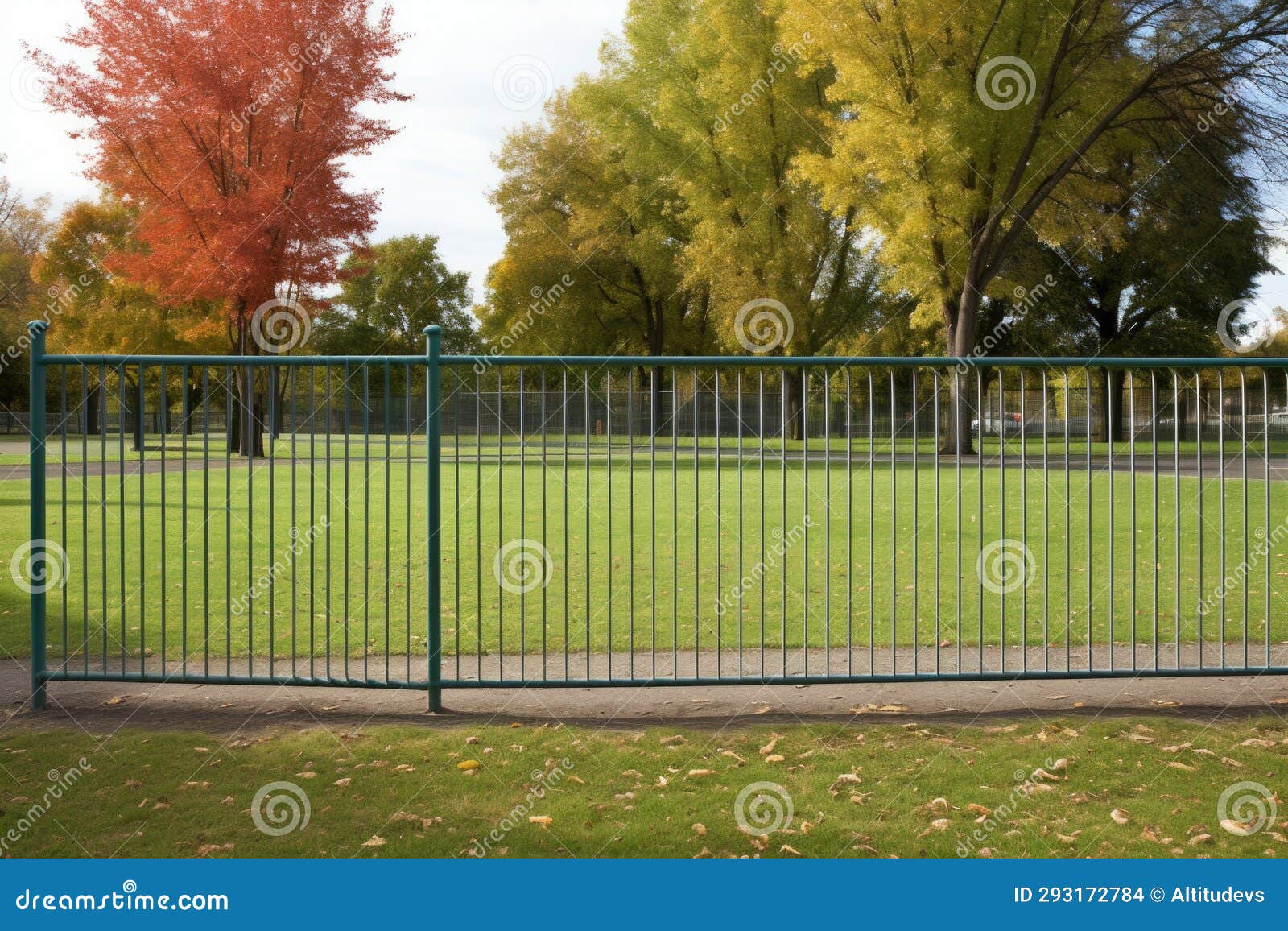 Fenced Off Area at a Public Park, Marking Restricted Access Stock Photo ...