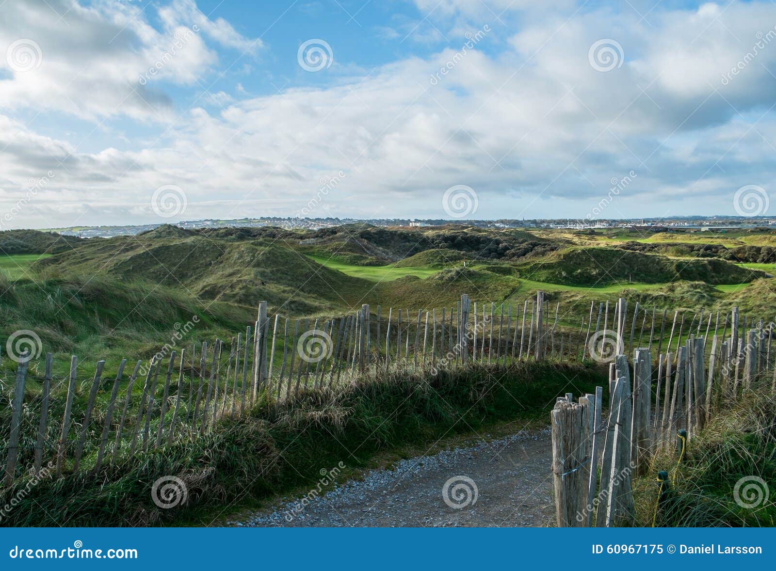 Fenced Path on Links Golf Course Stock Image - Image of fenced, hole ...