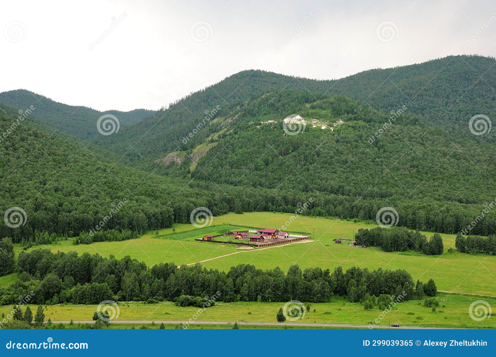 Fenced with a Rectangular Fence Farm on the Slope of a Gentle Hill ...