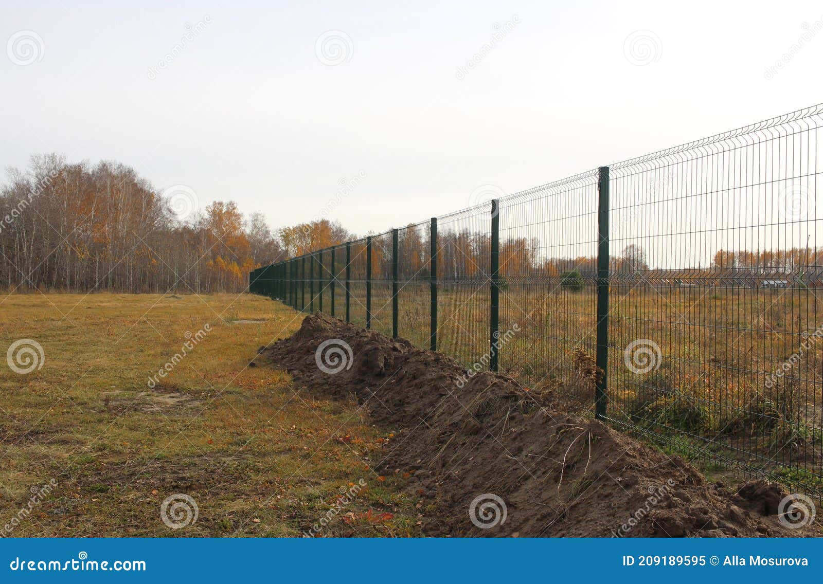 Fenced Territory Behind a Metal Fence the Land Plot is Closed Stock ...