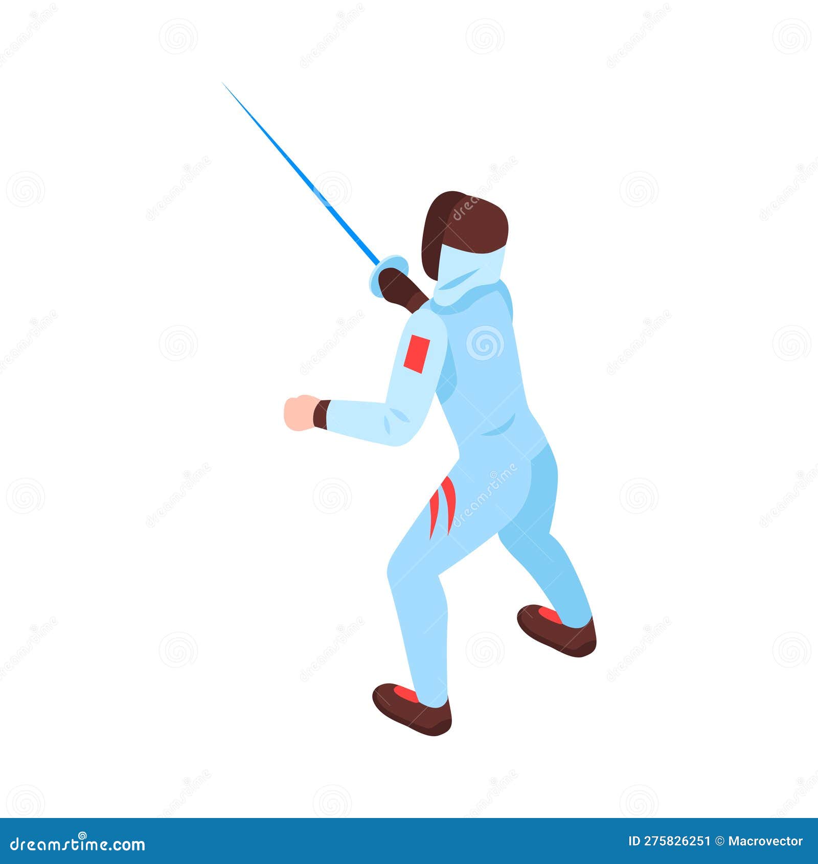 Fencer Isometric Illustration Stock Vector - Illustration of helmet ...