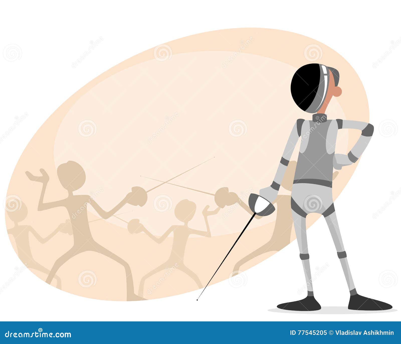 Fencer with rapier stock vector. Illustration of strength - 77545205