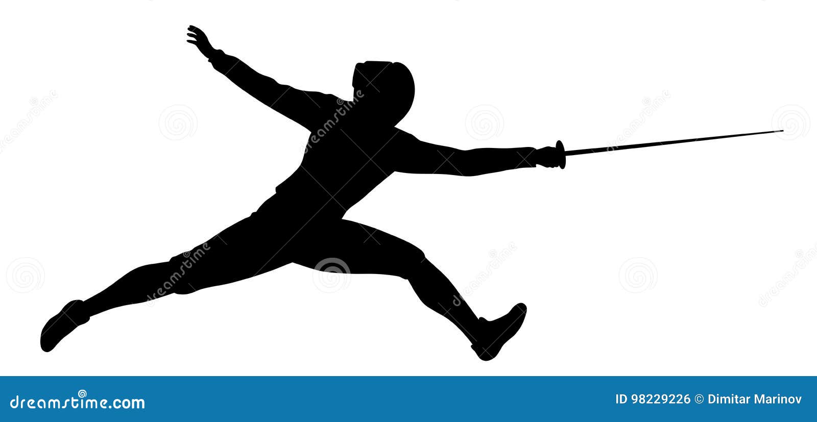 Fencer stock vector. Illustration of combat, fencer, foil - 98229226