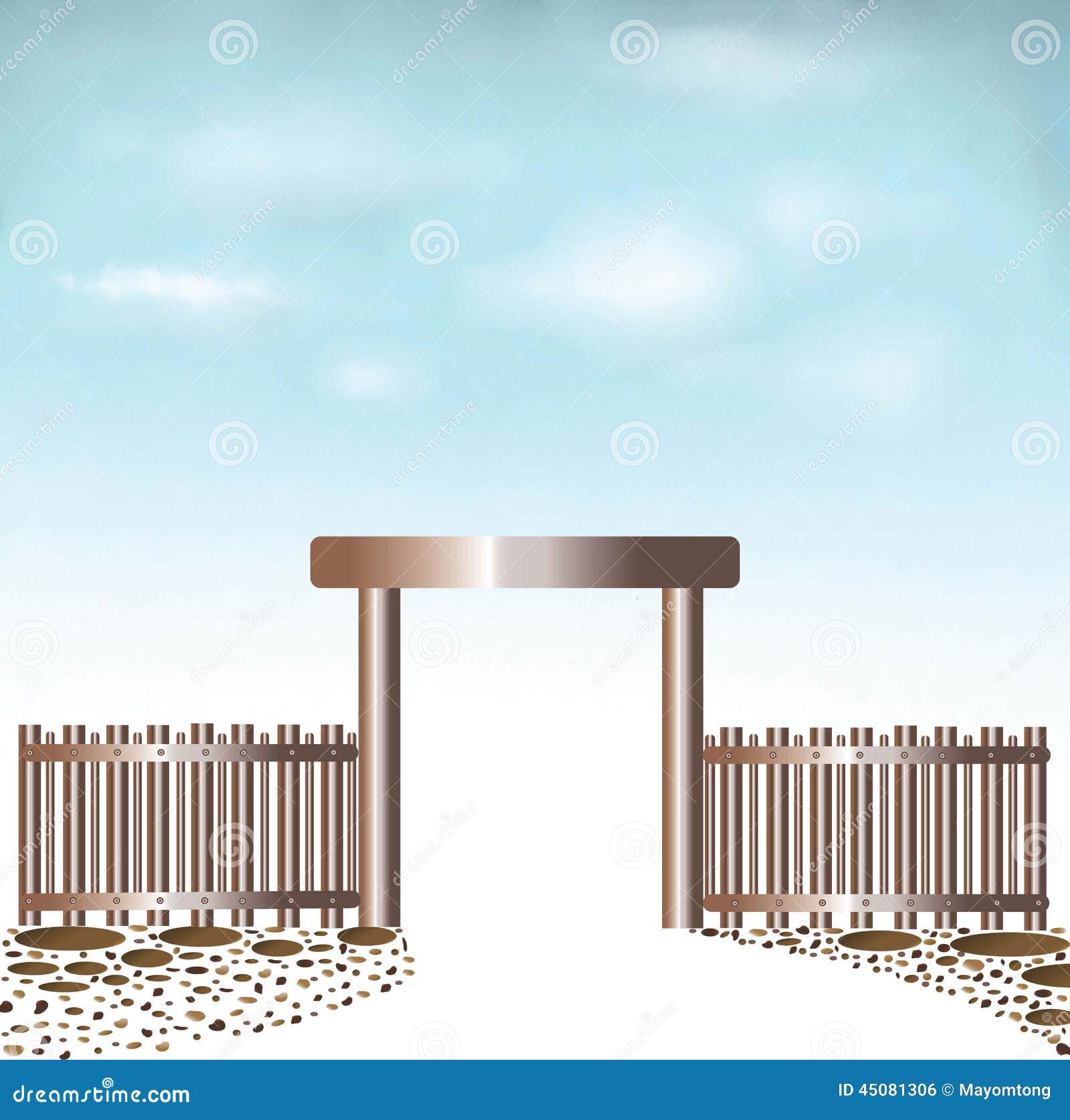 A Gated Entrance To A Cemetery Stock Photo | CartoonDealer.com #290768298