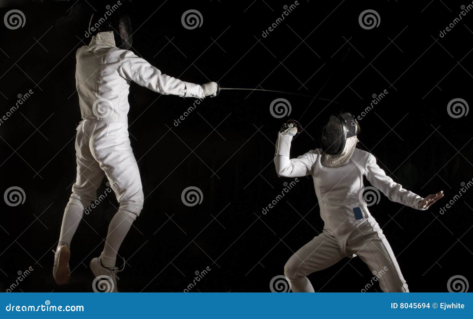 Fencing action - a leap! stock photo. Image of parry, dance - 8045694