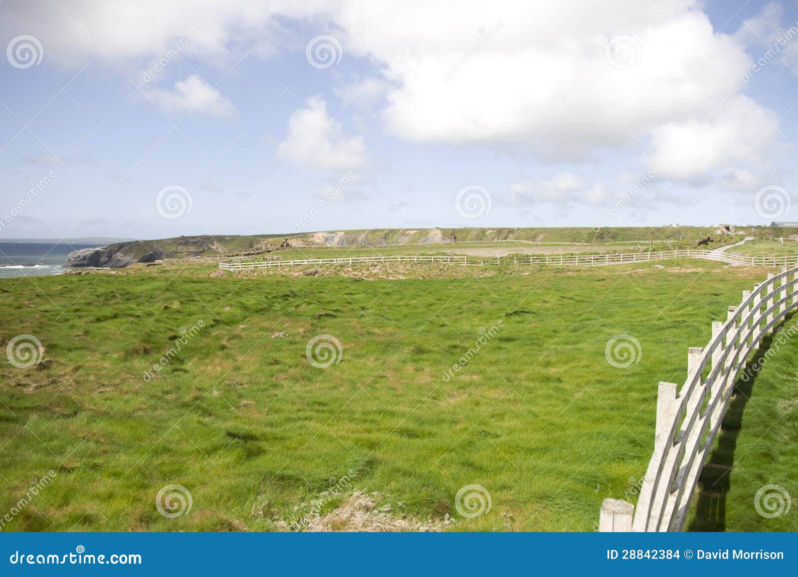 Fencing Along a Cliff Walk Path Stock Photo - Image of cloud, blue ...