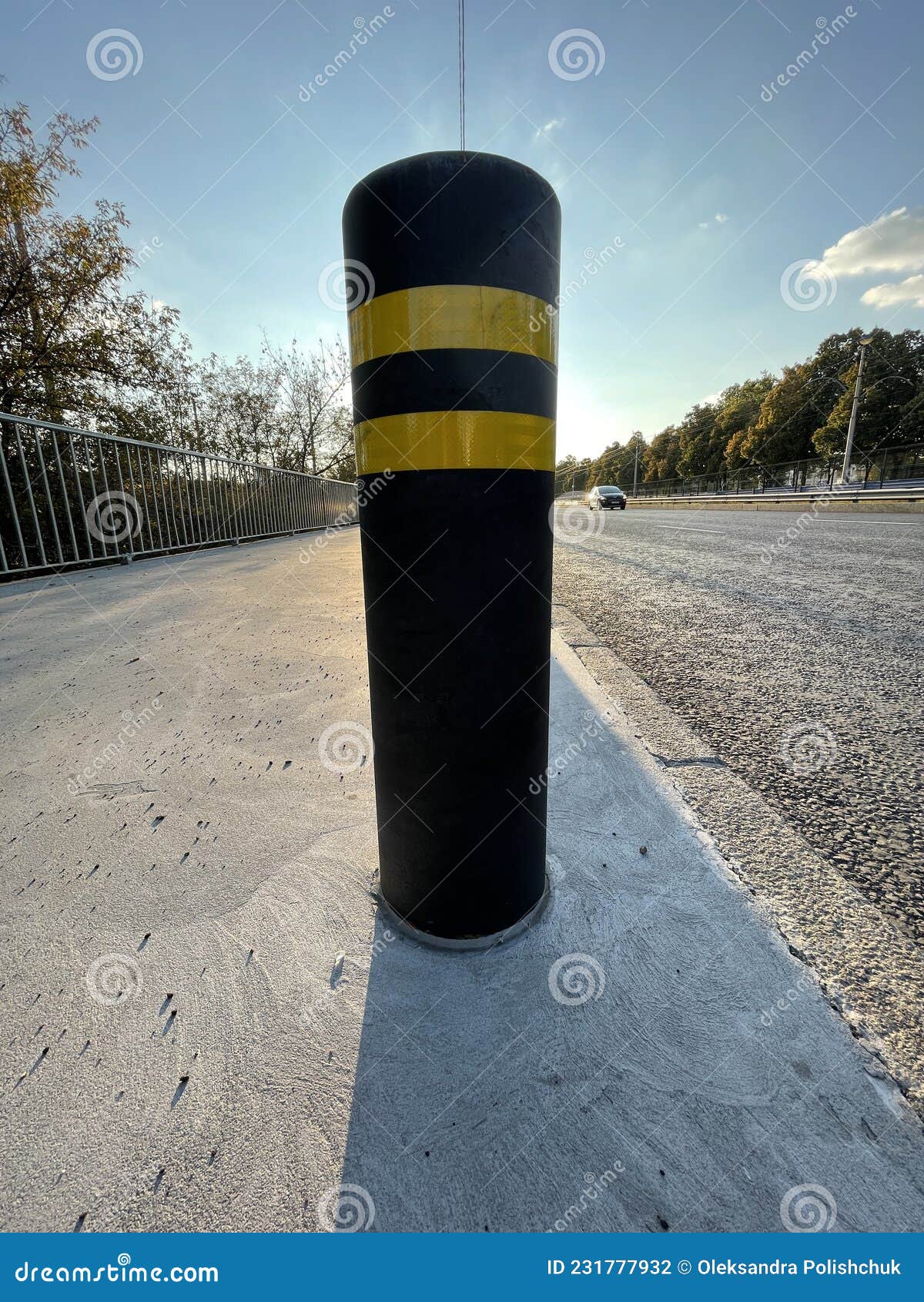 Fencing Bollard on the Sidewalk Stock Photo - Image of roadside ...