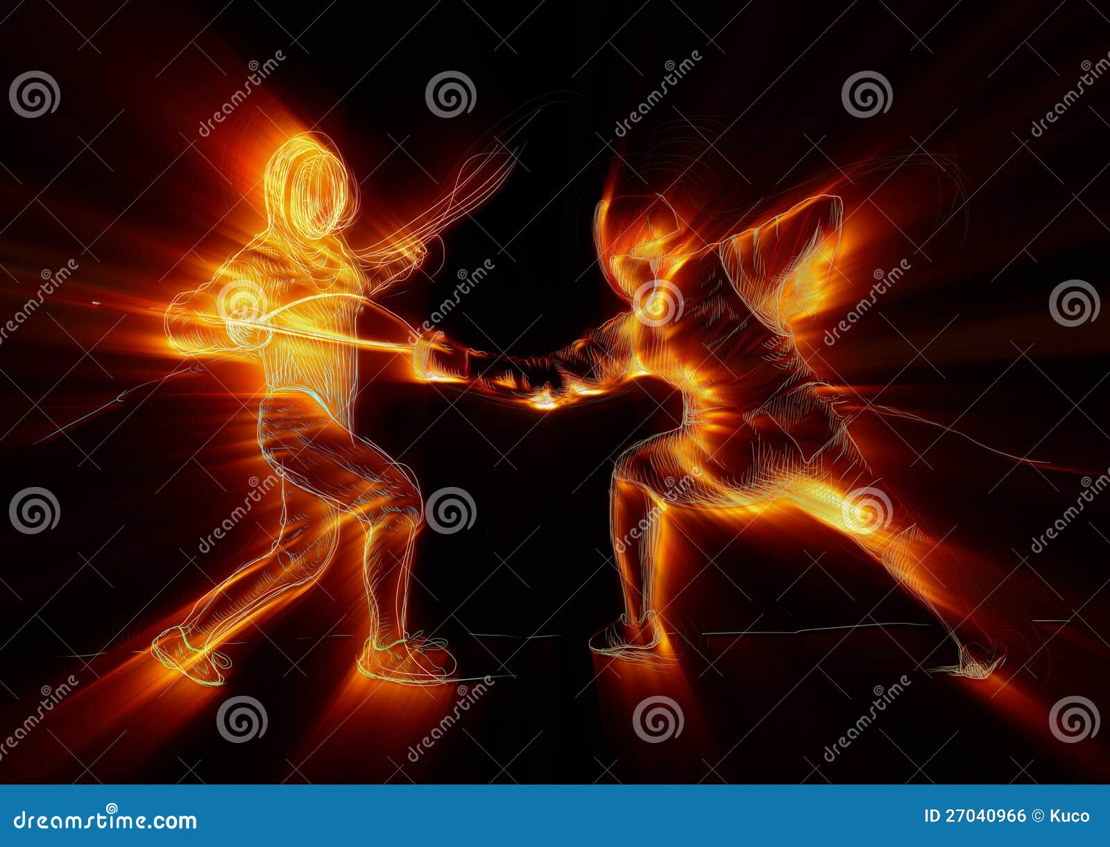 Fencing duel stock illustration. Illustration of flexibility - 27040966