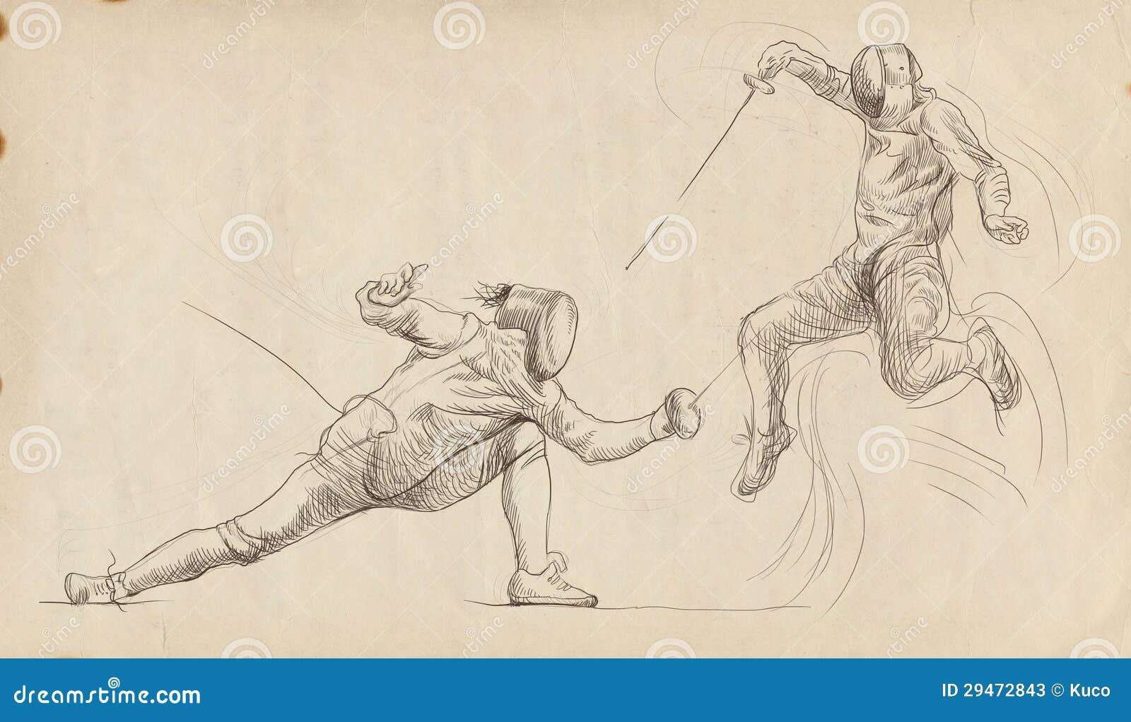 Fencing duel stock illustration. Illustration of flexibility - 29472843