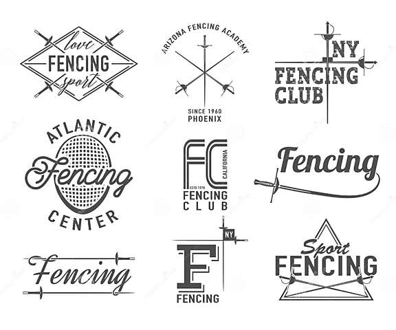 Fencing Icons Vector Set. Emblems, Badges. Stock Vector - Illustration ...