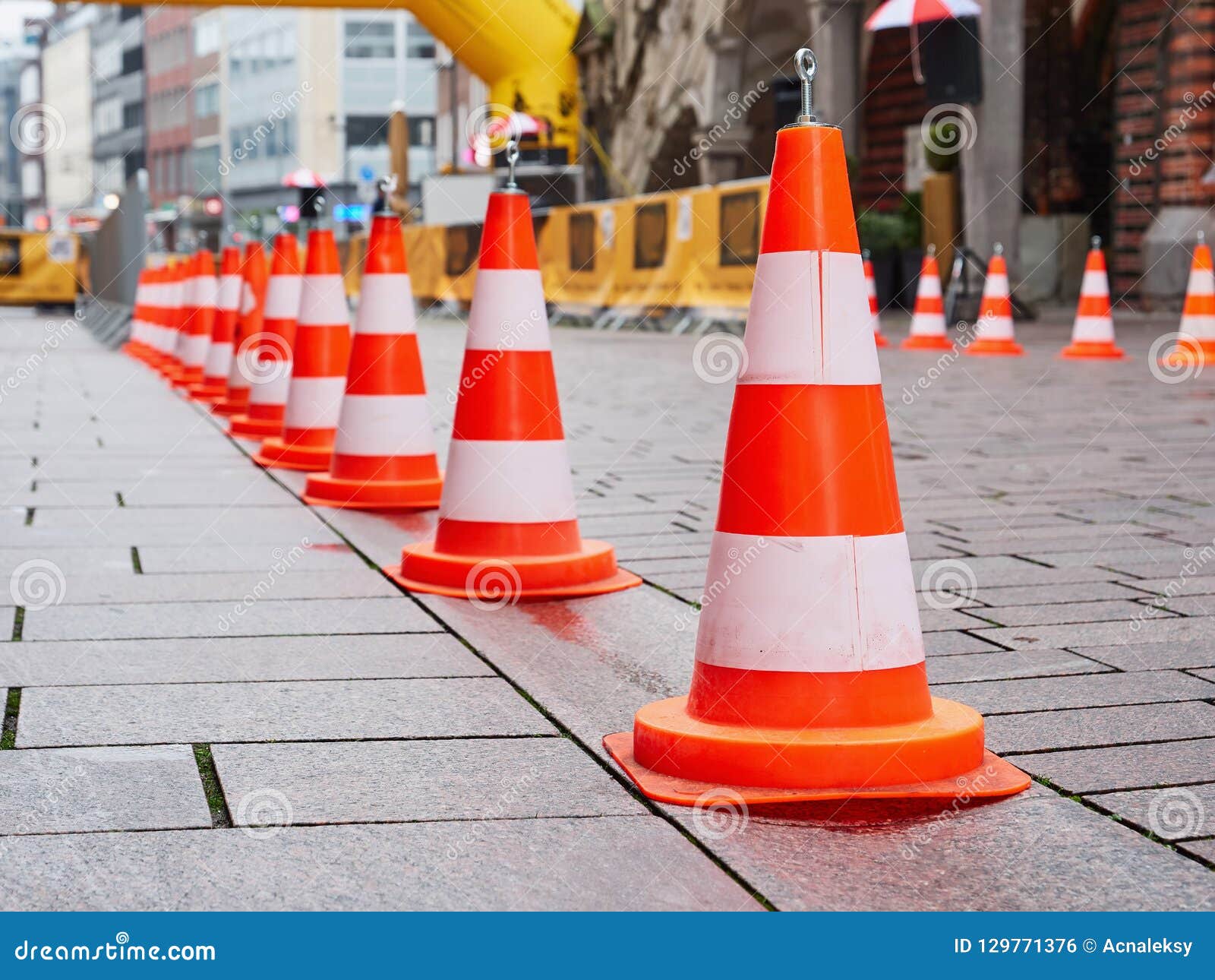 Fencing for Marathon in City Centre. Close Up Stock Photo - Image of ...