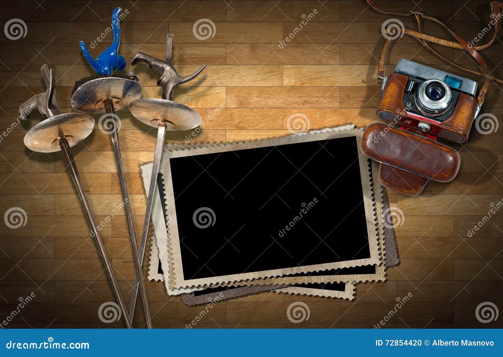 Fencing - Old Camera and Photo Frames Stock Illustration - Illustration ...