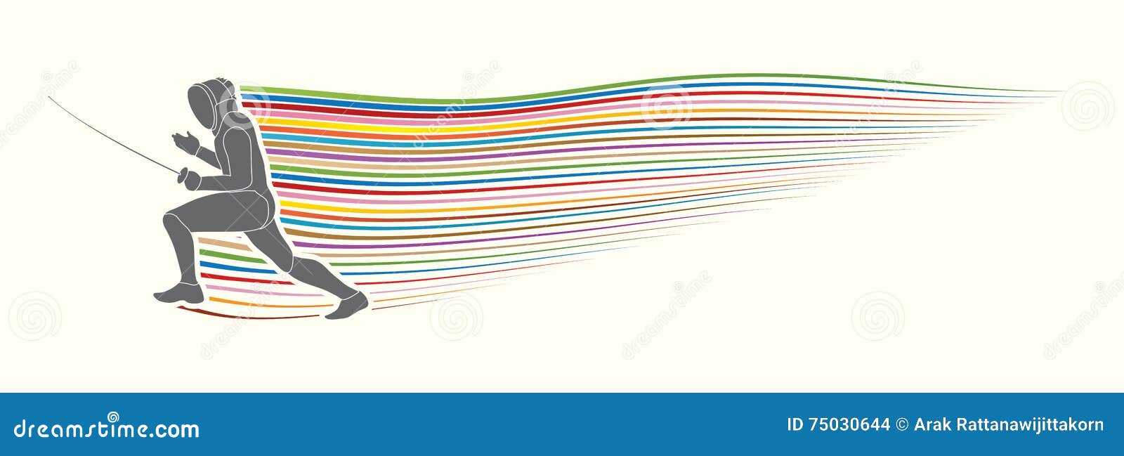 Fencing stock vector. Illustration of competition, action - 75030644
