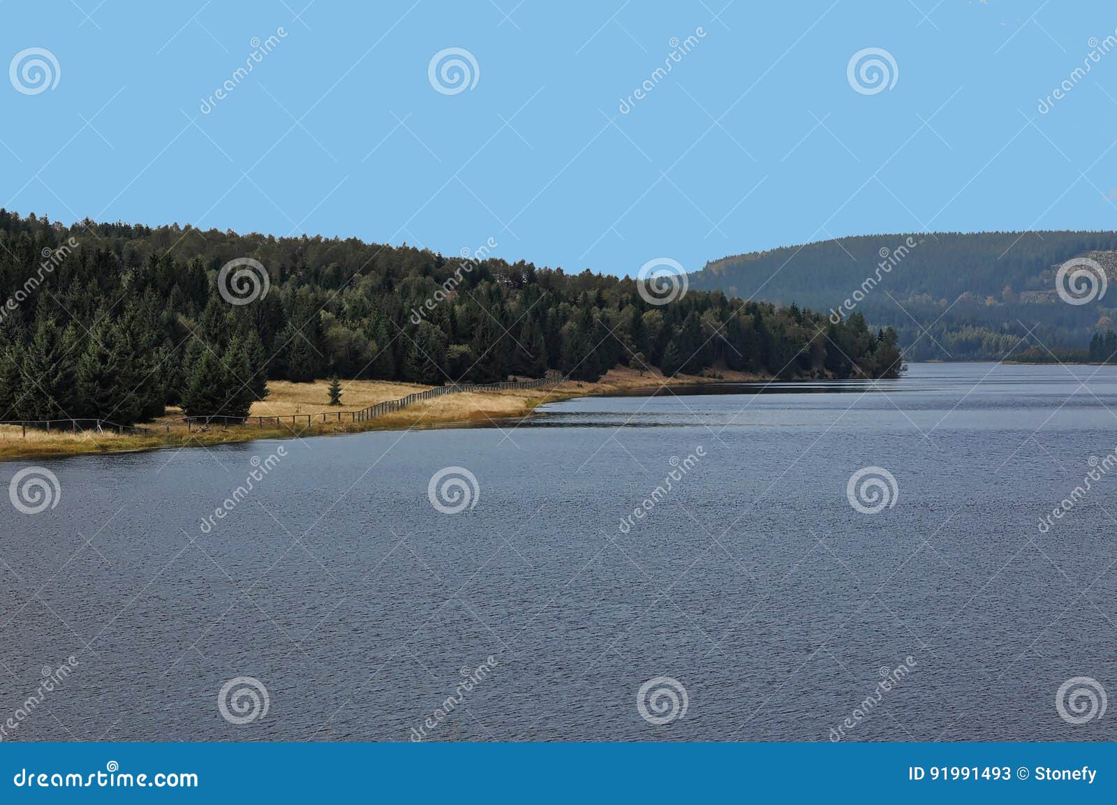 Fencing in the river side stock image. Image of isolated - 91991493
