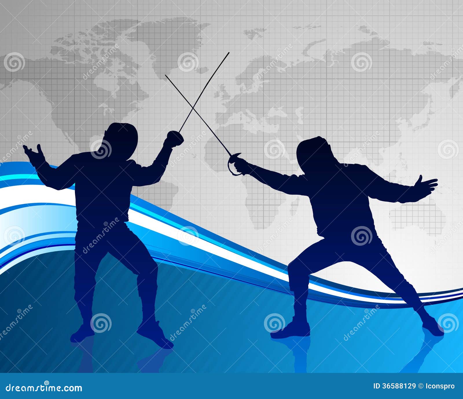 Fencing Sport On Wire Globe Background Royalty-Free Stock Photo ...