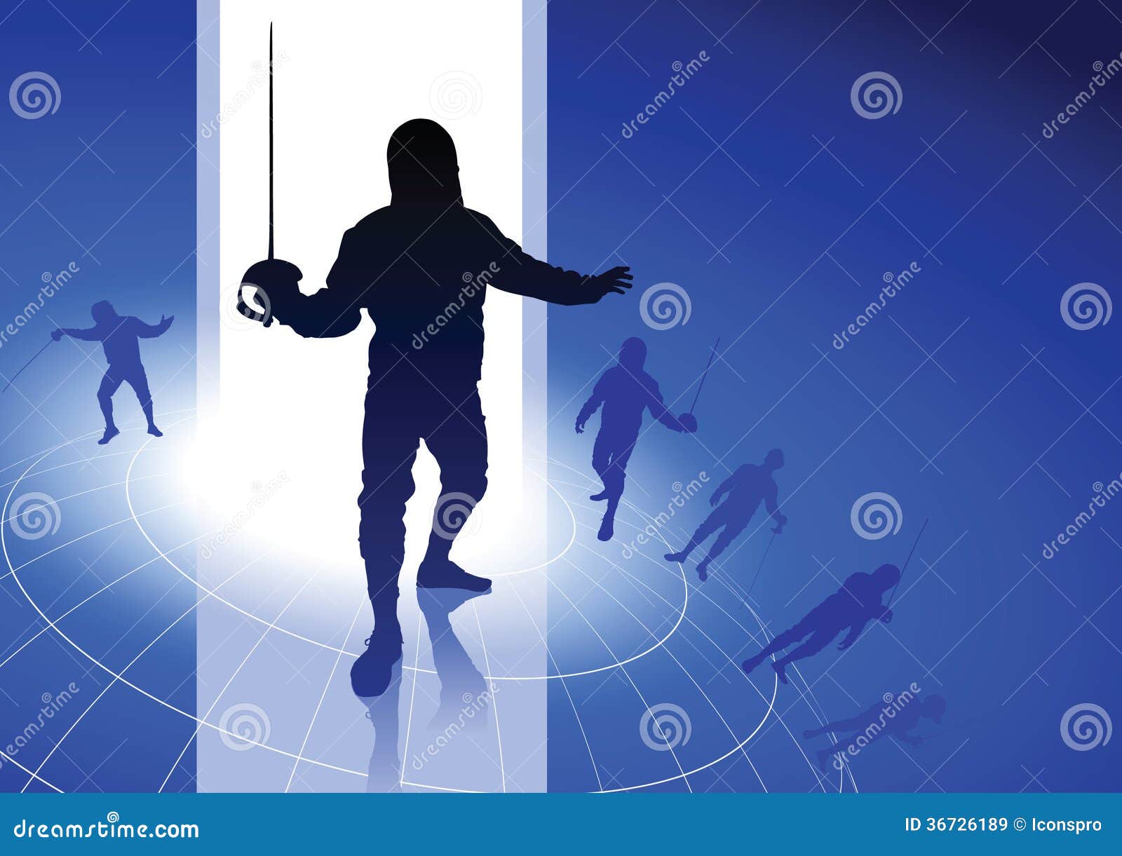 Fencing Sport on Wire Globe Background Stock Illustration ...