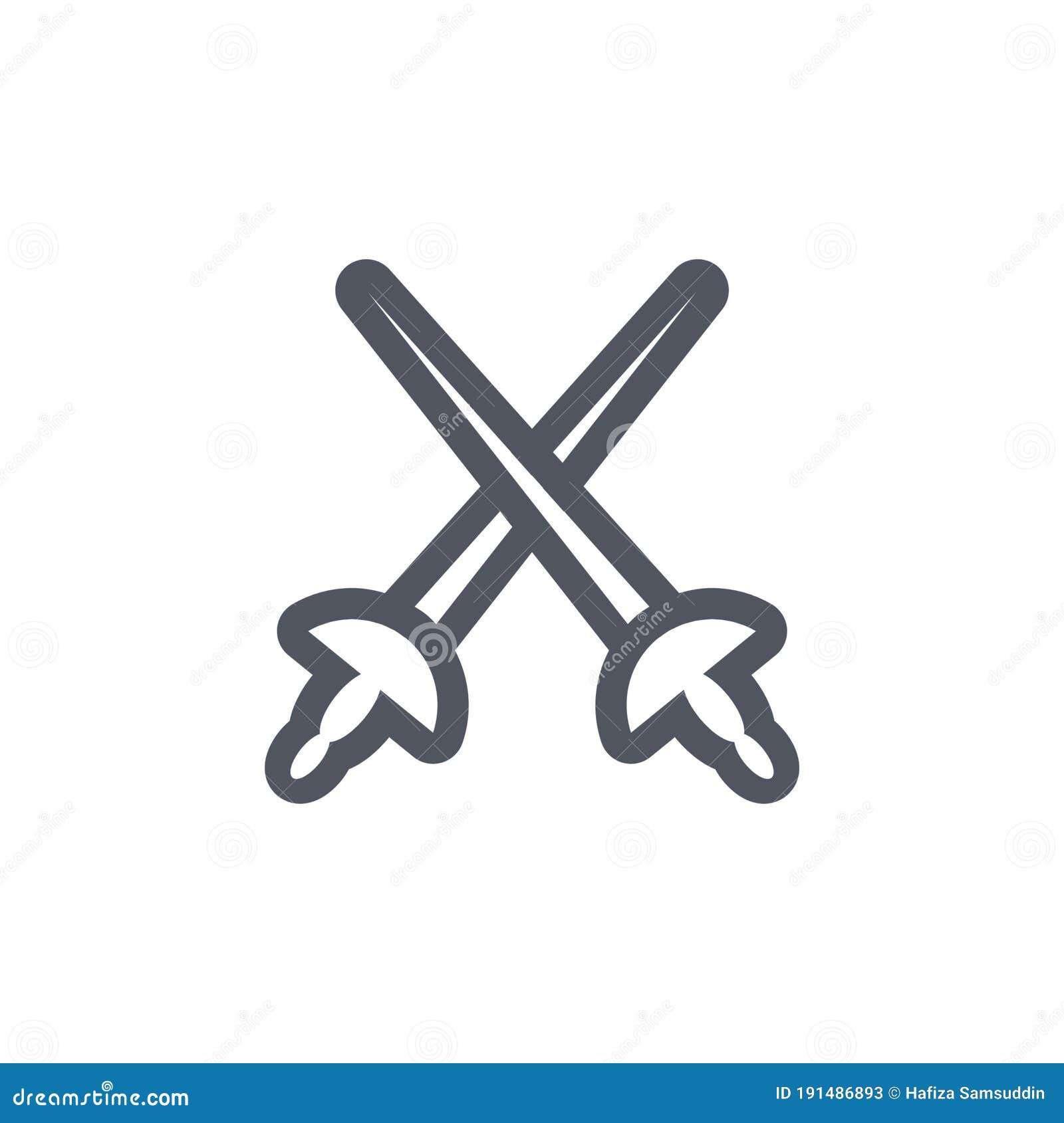 Fencing Swords. Vector Illustration Decorative Design Stock Vector ...
