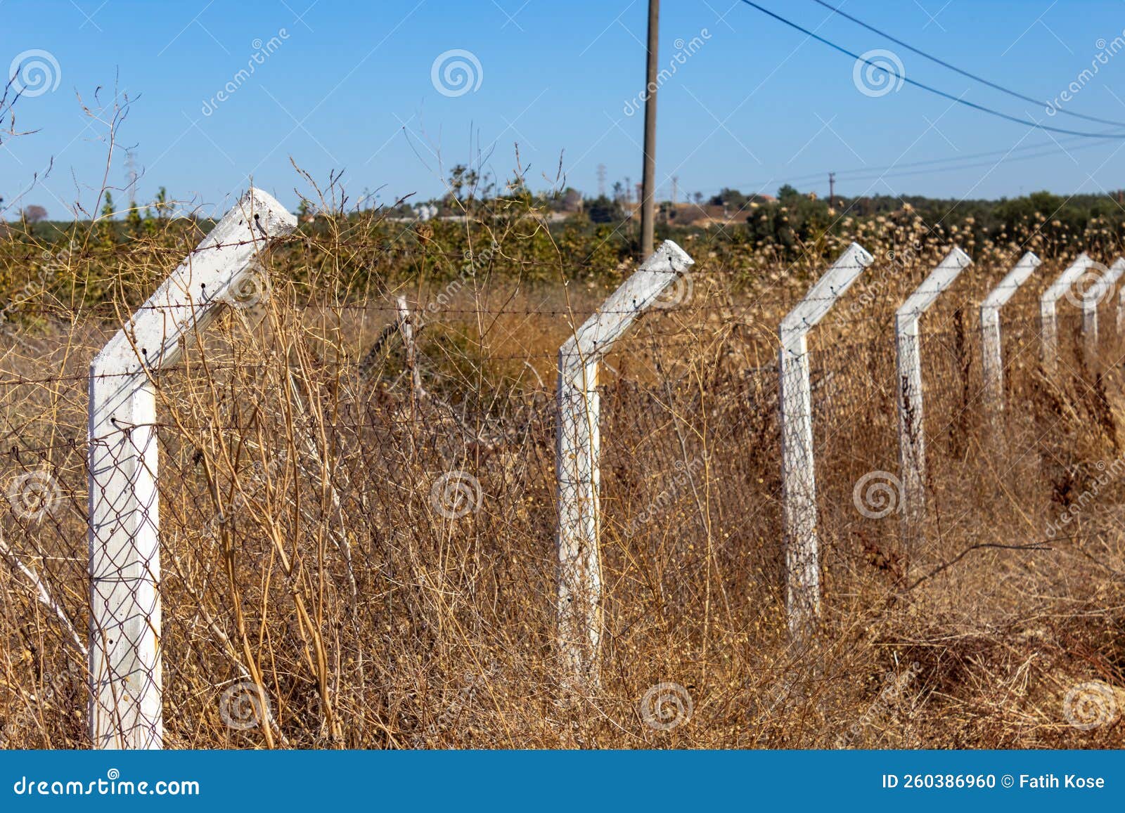White Poles Rusting In The Holes For Fastening The Rope, Installed ...