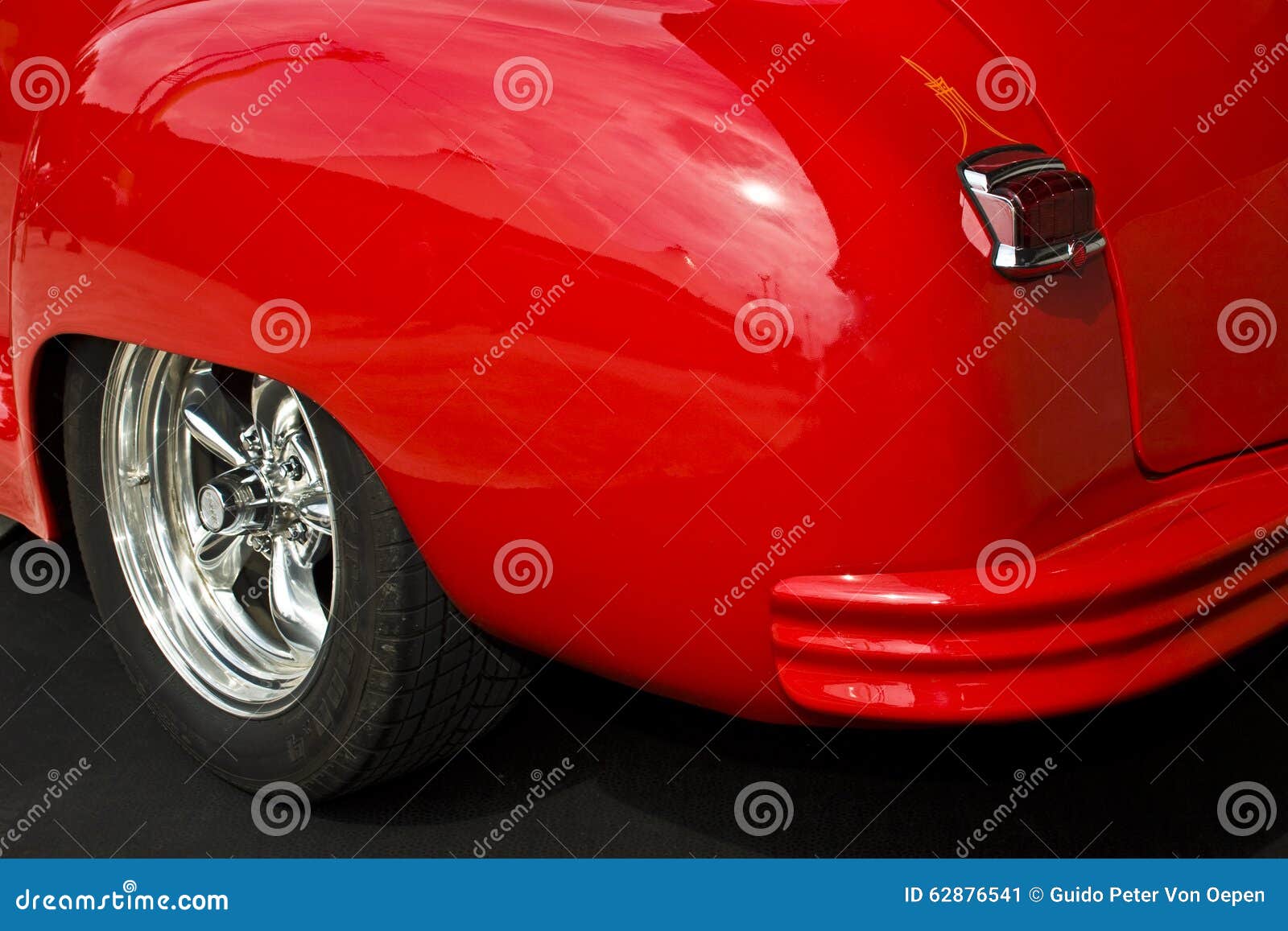 Fender of a red custom car stock image. Image of muscle - 62876541