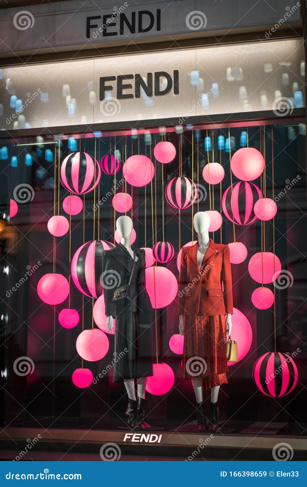 Fendi storefront at night. editorial stock image. Image of fashion ...