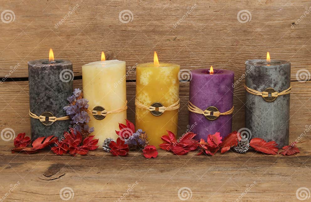 Feng Shui candles stock image. Image of wood, weathered - 29328487