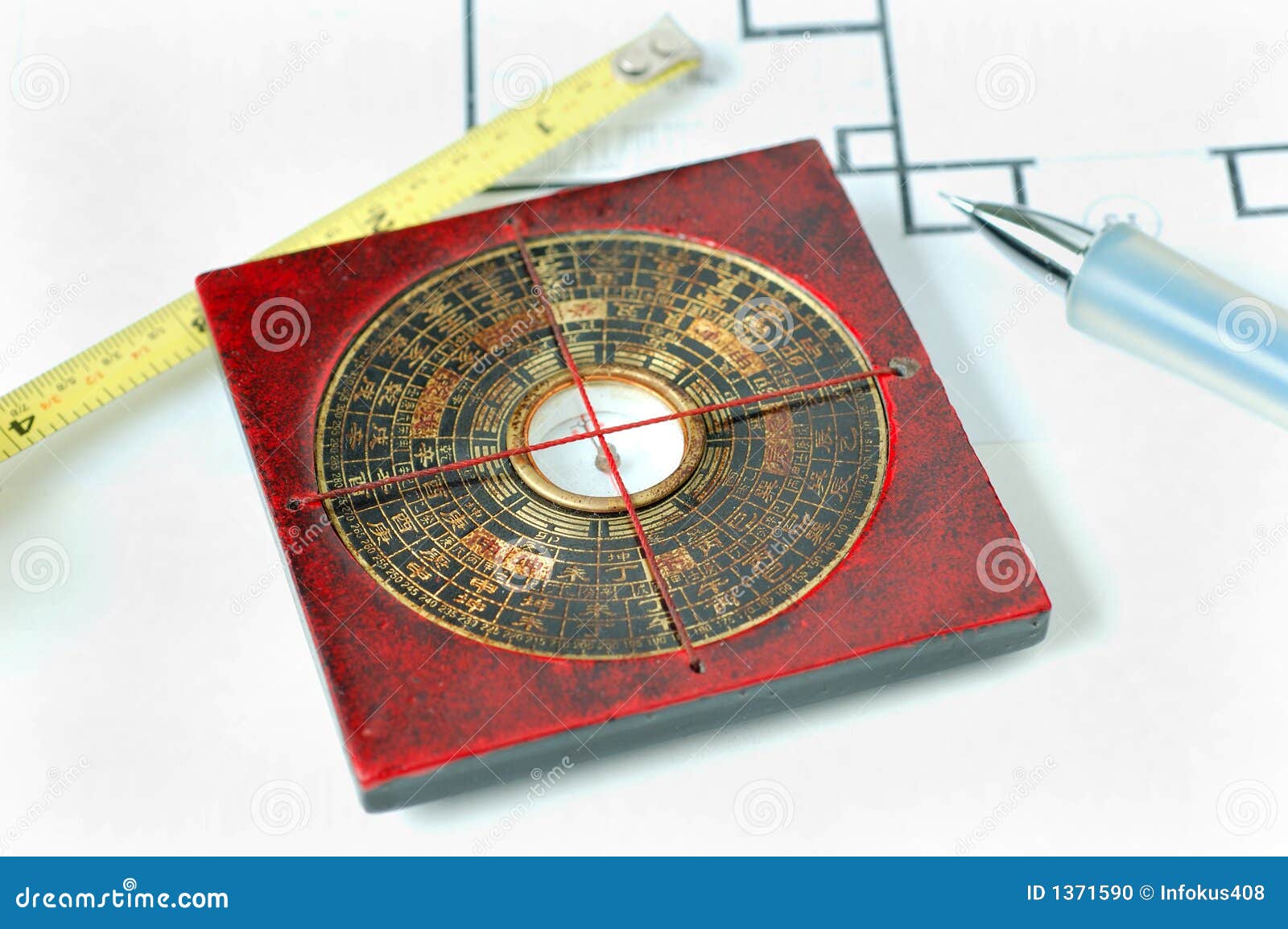 Feng shui compass stock photo. Image of plan, guidance - 1371590