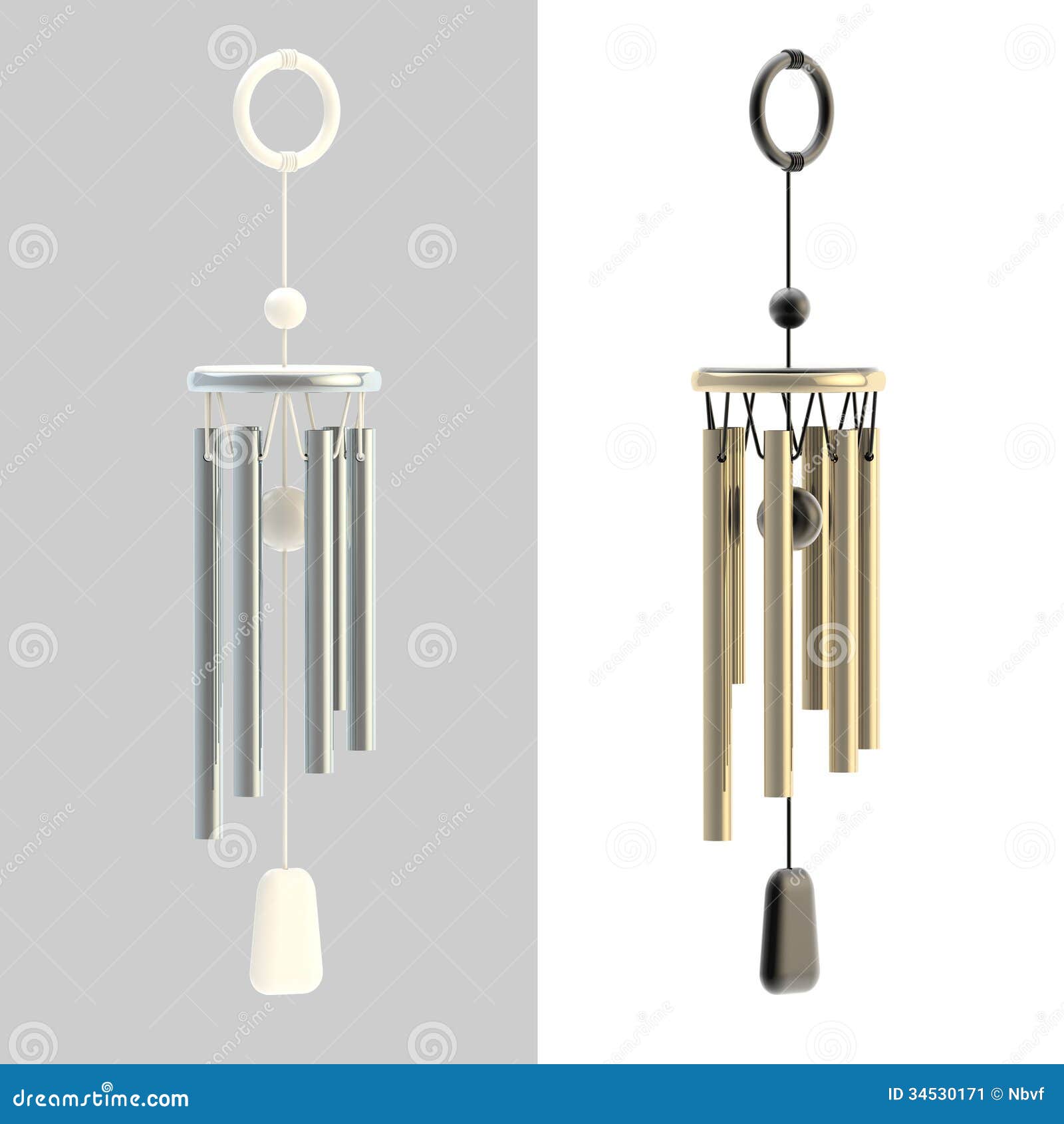 Wind Chime With Gold Fish Pattern For Late Summer Greetings, Pastel ...