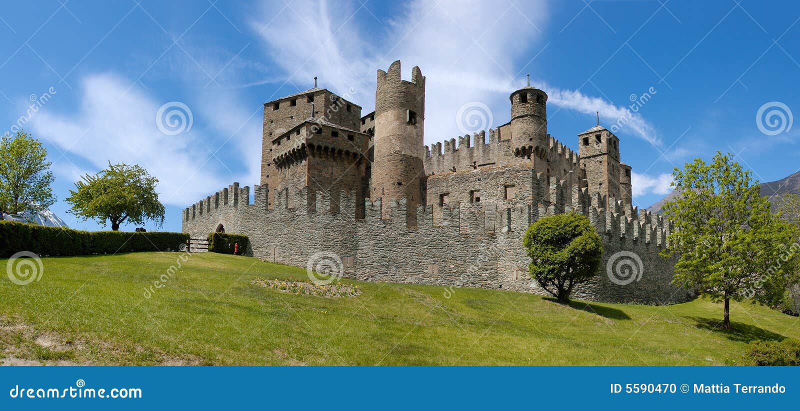 Fenis Castle stock photo. Image of green, medieval, architecture - 5590470