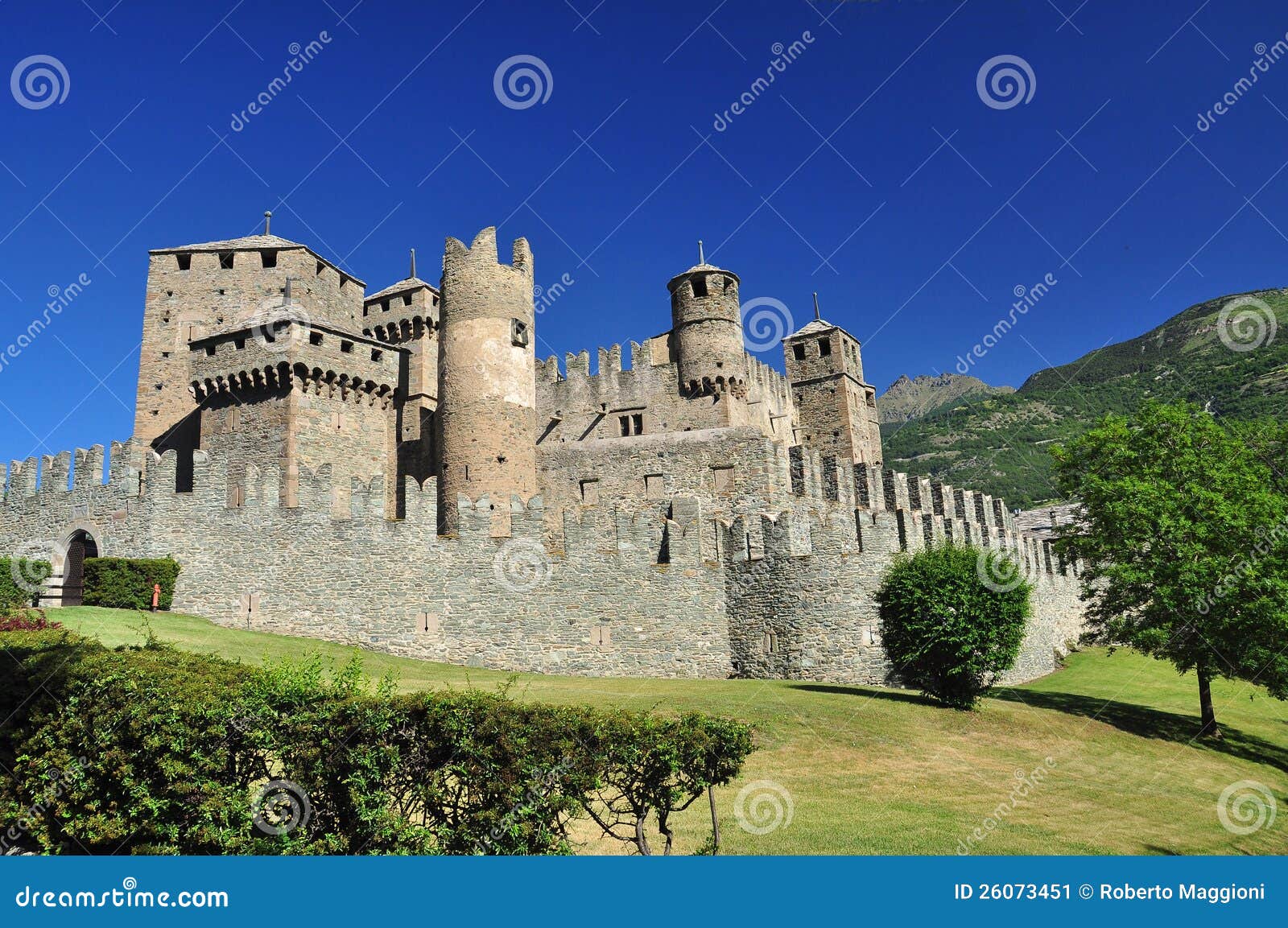 Aosta Valley/Italy-View Of Traditional Wooden And Stones Village ...