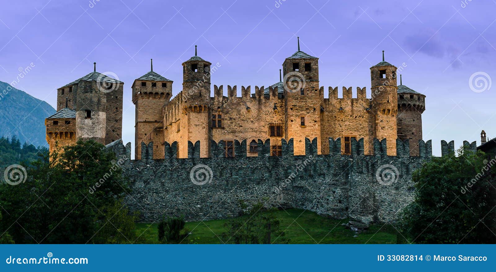 Fenis Castle, Aosta Valley stock photo. Image of piedmont - 33082814