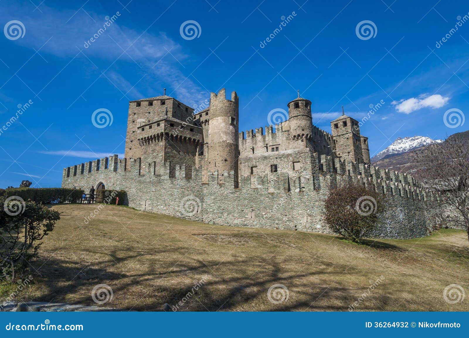 Fenis castle stock photo. Image of turism, towers, stones - 36264932