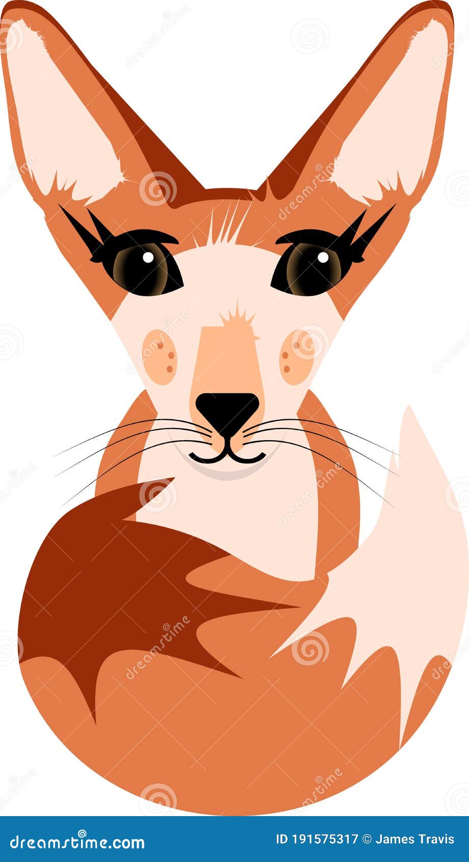 Fennec Fox Character Vector Illustration Stock Illustration ...