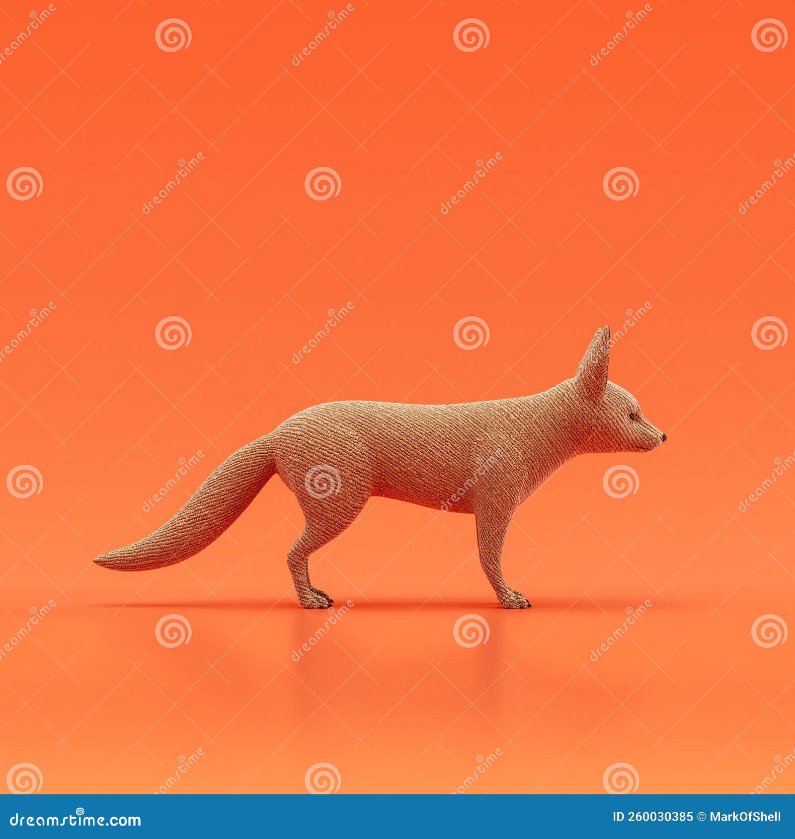 Fennec Fox Doll, Stuffed Animal Made of Fabric Single Animal from Side ...