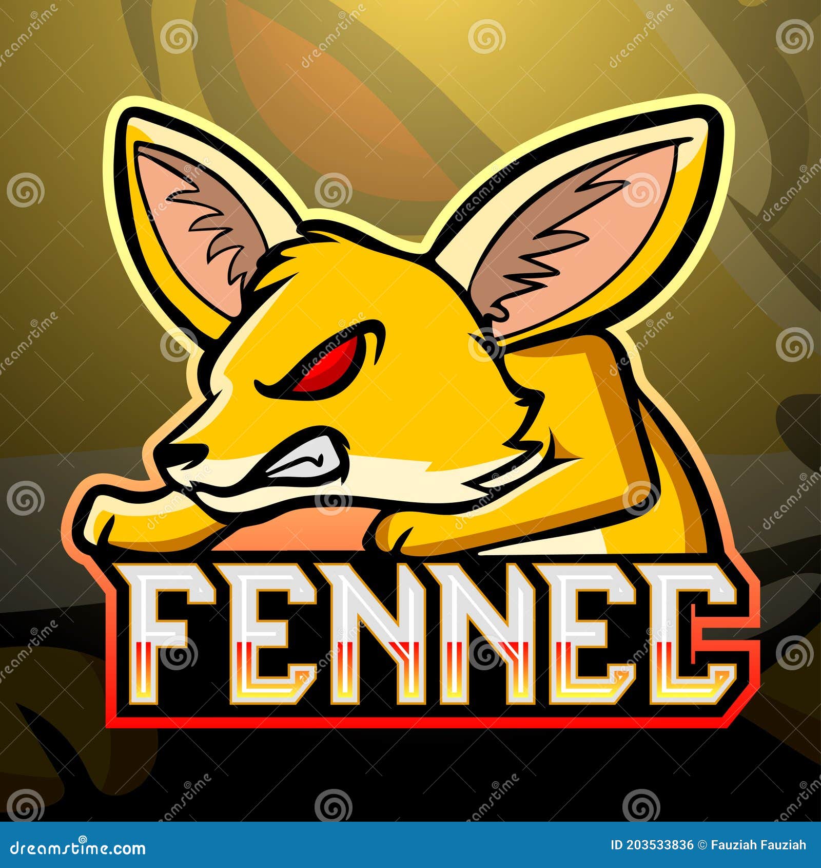 Fennec Fox Esport Mascot Logo Design Stock Vector - Illustration of ...