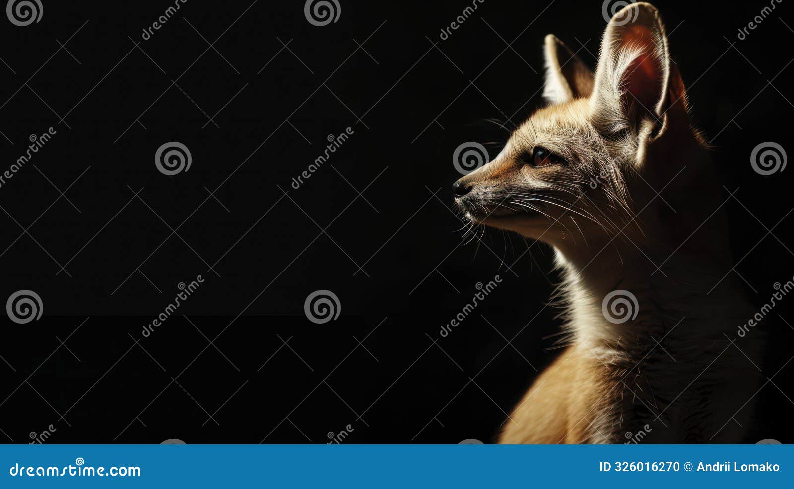 A Fennec Fox Looking Toward Light in a Dark Setting Stock Photo - Image ...