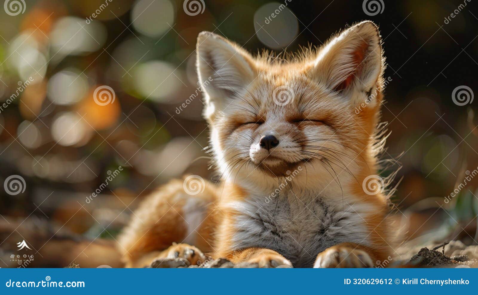 Fennec Fox Lying and Sleeping on the Ground, with a Cute Face and ...