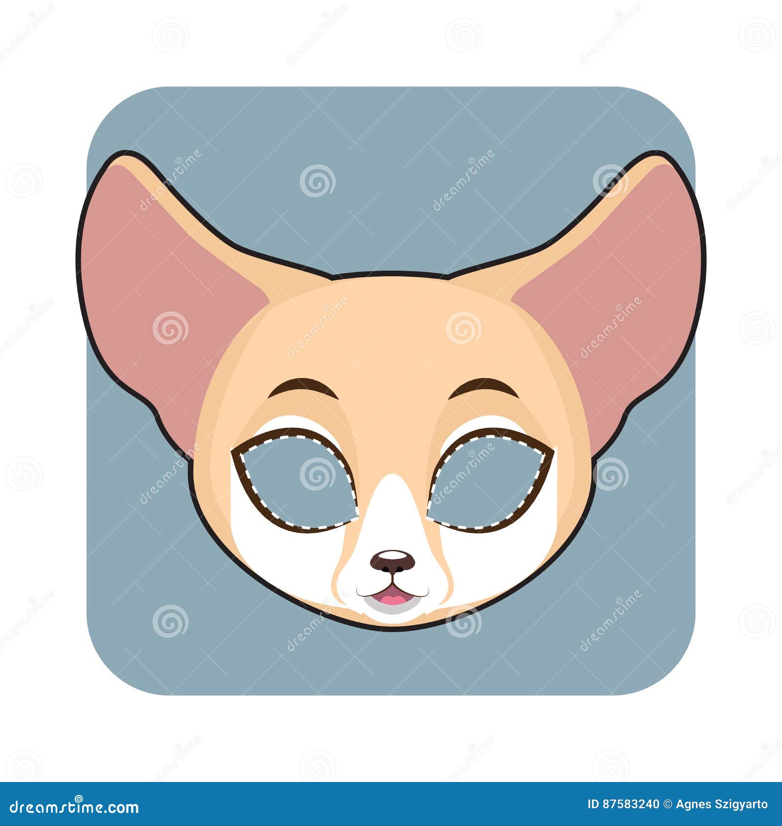 Fennec Fox Mask For Festivities Vector Illustration | CartoonDealer.com ...