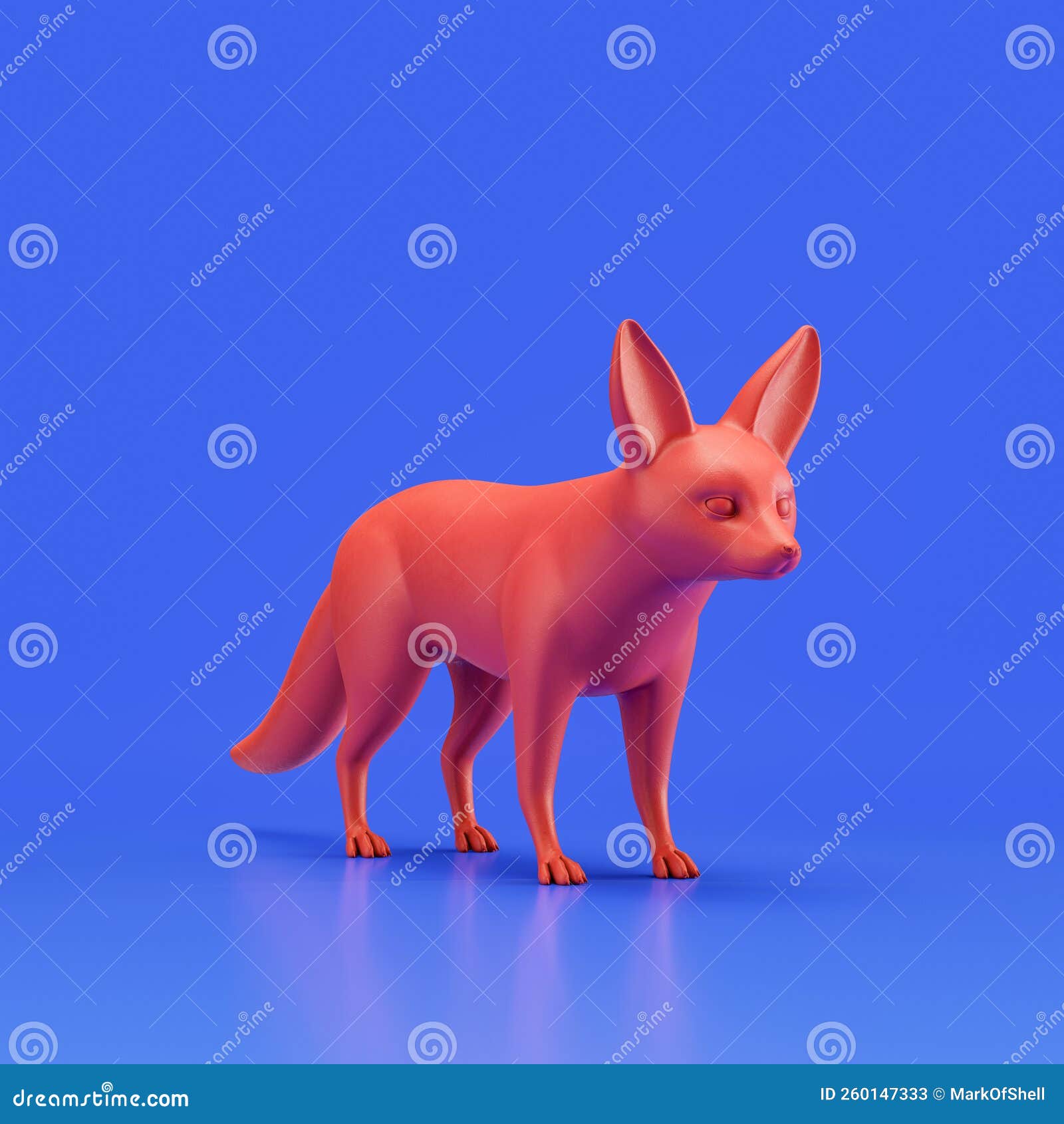 Fennec Fox Monochrome Single Color Animal. Red Color Single Animal from ...
