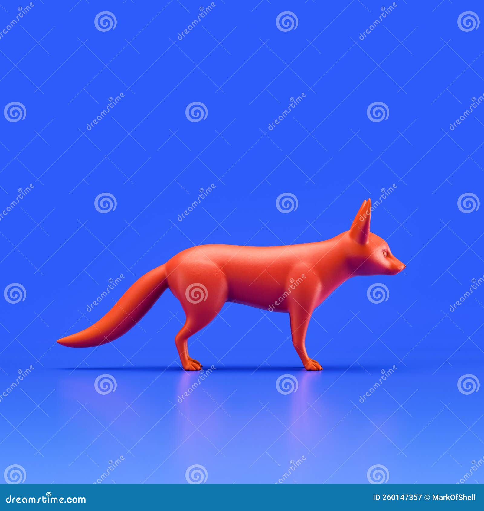 Fennec Fox Monochrome Single Color Animal. Red Color Single Animal from ...