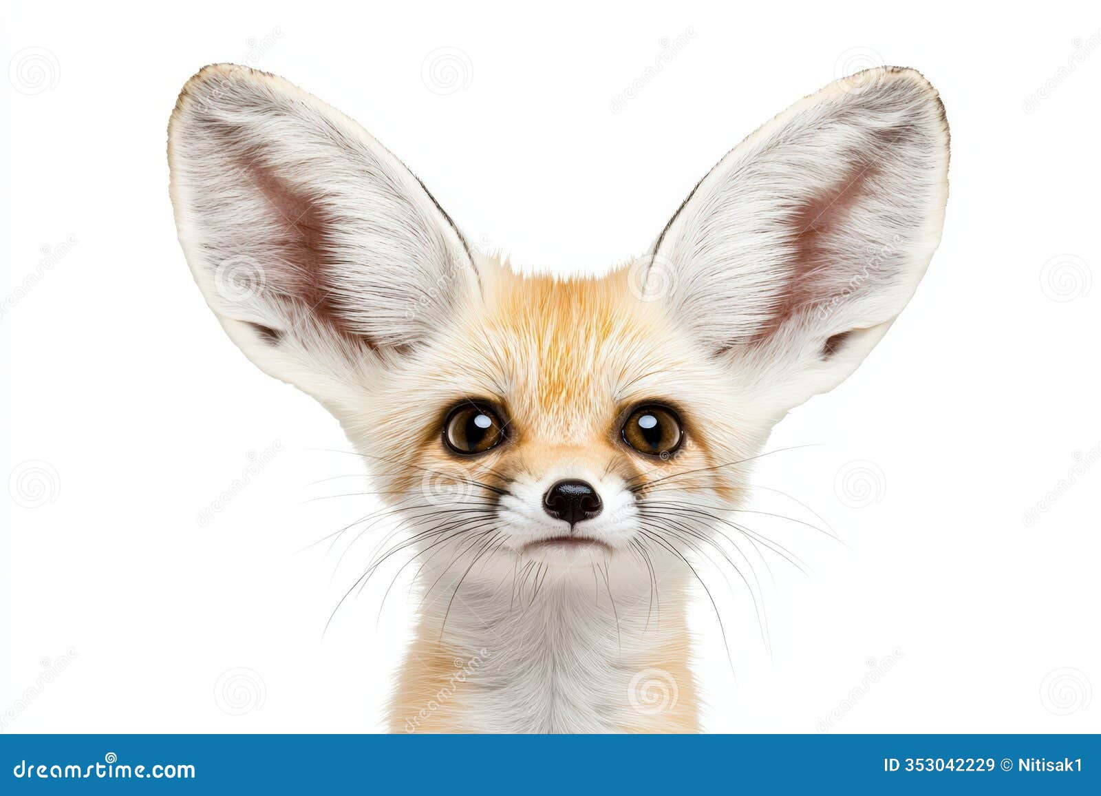 Fennec Fox Portrait White Isolate Background Stock Illustration ...