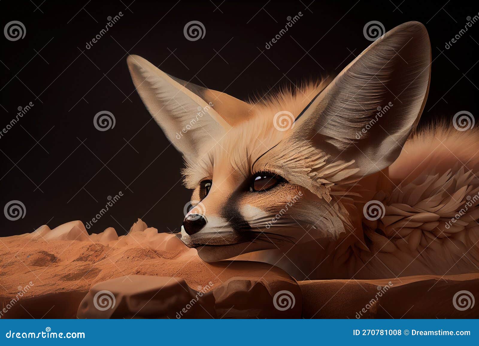 Cute Fennec Fox, Generative Ai Stock Illustration - Illustration of ...